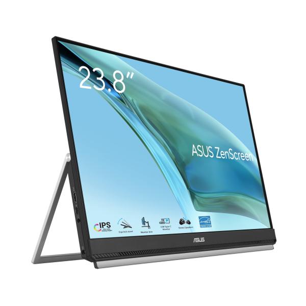 ASUS モバイルモニター ZenScreen MB249C 23.8インチ/IPS/フルHD/USB Type-C/ノングレア/スピーカー/キャリーハンドル/キックスタンド/Cクランプ/パーテーションフック/国内正規品〔特徴〕ノングレアコ...