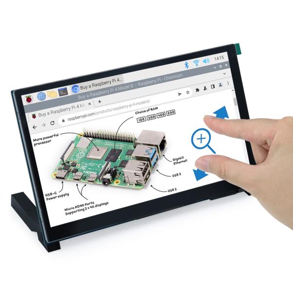 Freenove 7 インチ タッチスクリーン モニター Raspberry Pi 5 4 B 3 B+ A+ 用、800x480ピクセルIPSディスプレイ、5点タッチ静容量スクリーン、ドライバーなしMIPI DSIポートRaspberry...