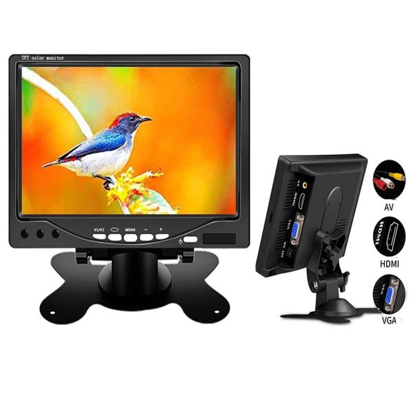 [METIS]モニター 7インチ ディスプレイ VGA/AC/HDMIケーブル付き 内蔵スピーカー Raspberry Pi対応 1080p液晶 HDMI VGA AV USB BNC ポート PC/DVD/テレビ/監視モニター/車載モニタ...