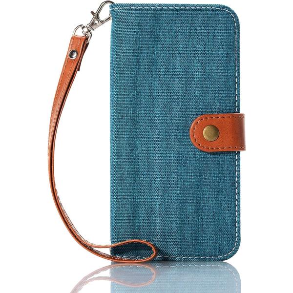 iPhone8適用のケース iPhone SE3 ケース 手帳型 iPhone SE 第2世代/ iPhone7/ iPhoneSE第3世代ケース iPhone6/6s 適用の手帳型 ストラップ付 デニム アイフォン SE 2020 カード...