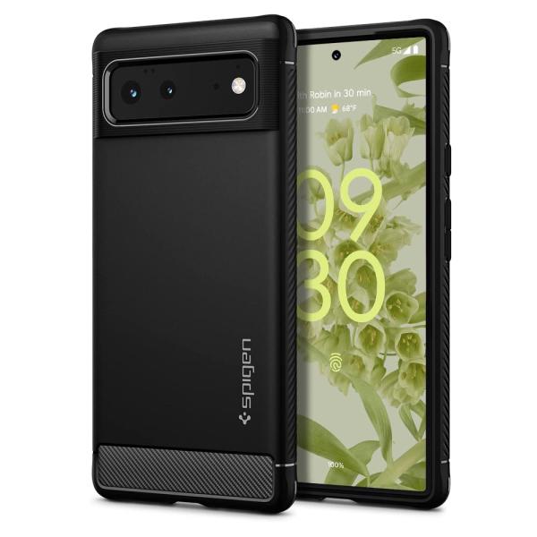 Spigen Pixel6 ケース TPU素材 厚さ2.1mm 米軍MIL規格取得 耐衝撃 衝撃吸収 重さ36g Qi充電 ワイヤレス充電 ラギッド・アーマー AC S03437 (マット・ブラック)【証明された保護能力と、細かなテクノロジ...