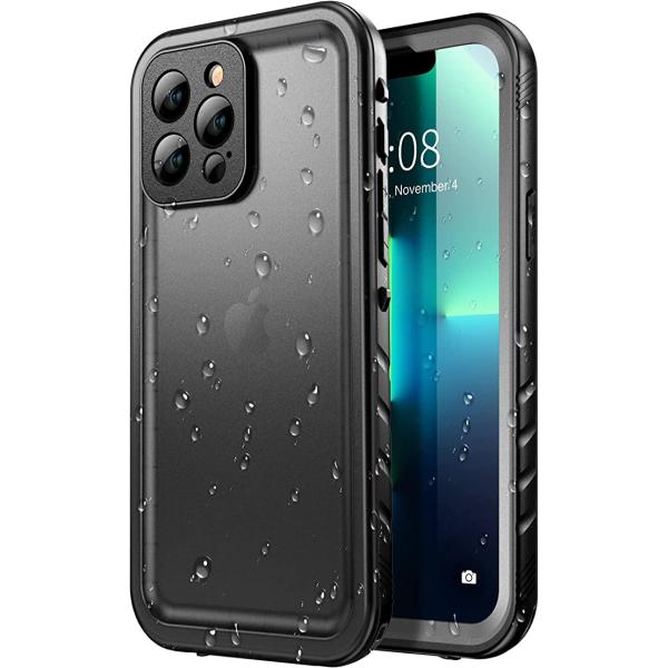 SPORTLINK iPhone 13 Pro Max 用 防水ケース- いPhone 13 Pro Max ケース 完全保護 IP68防水等級 防雪 防塵 耐衝撃 360°全面保護 QI充電 フェイスID 認証対応 操作便利 超薄型 スト...