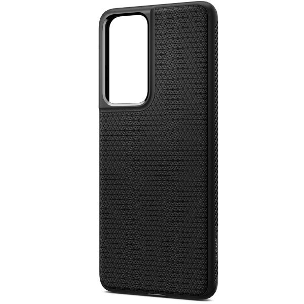 Spigen Galaxy S21 Ultra ケース [ SC-52B ] TPU 軽量 衝撃吸収 米軍MIL規格取得 柔軟 耐衝撃 ワイヤレス充電対応 リキッド・エアー AC S02350 (マット・ブラック)【マットなデザインに忍ばせ...