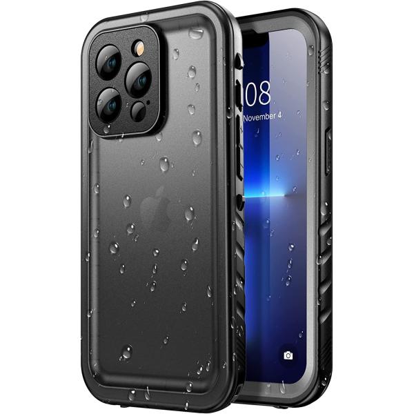 SPORTLINK iPhone 13 Pro 用 防水ケース- iPhone 13 Pro ケース 完全保護 IP68防水等級 防雪 防塵 耐衝撃 360°全面保護 QI充電 フェイスID 認証対応 操作便利 超薄型 ストラップ付き アイ...