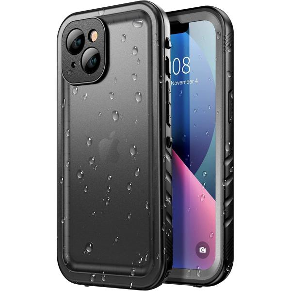 SPORTLINK iPhone 13 防水ケース - いPhone 13 用 ケース 完全保護 IP68防水等級 防雪 防塵 耐衝撃 360°全面保護 QI充電 フェイスID 認証対応 操作便利 超薄型 ストラップ付き アイフォン 13 ...