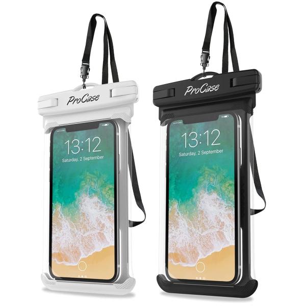 ProCase 防水スマホケース 2個 IPX8認定 お風呂 海 プール 温泉 首掛け式 ドライバッグ 登山 お釣り時の防塵・防水対策 適用端末:iPhone 17 16 15 14 13 Mini Pro Max Huawei Xperi...