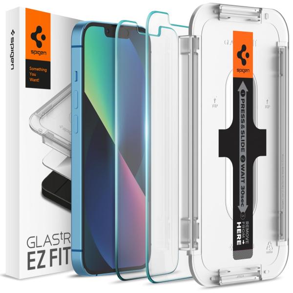 Spigen EZ Fit ガラスフィルム iPhone 13 Mini 用 貼り付けキット付き iPhone13 Mini 対応 保護 フィルム 2枚入対応機種 ; iPhone 13 mini簡単セッティング ; 貼り付けキット付きで、...