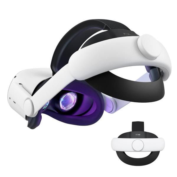 KIWI design Quest 2に対応 ヘッドストラップ ソフトクッション 簡単装着 着脱数秒強化されたサイドストラップ:当社のエリートストラップのサイドストラップは、アップグレードされたポリマー素材を採用しており、環境に優しく、10...