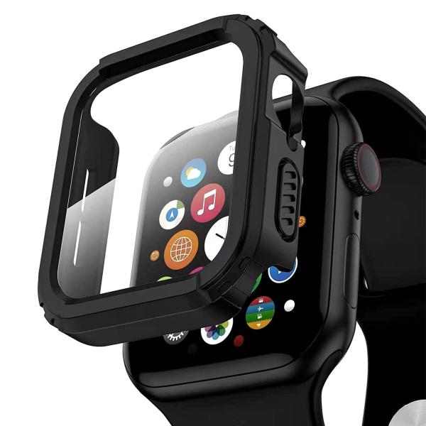 AMAPC for Apple Watch ケース 45mm 防水ケース IP68完全防水 バンド 水泳・スポーツ専用 ガラスフィルム 一体型 apple watch 用 カバー アップルウォッチ ケース 全面保護 耐久性 傷防止 Appl...