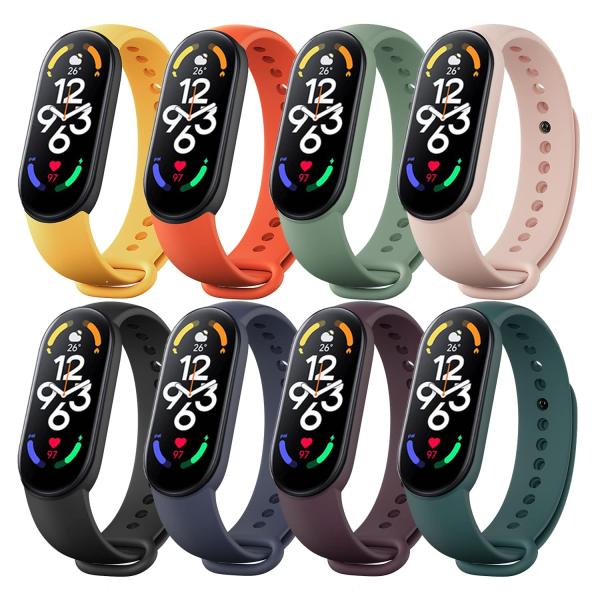 [Monuary] Xiaomi Mi Band 7 換えバンド コンパチブル シャオミスマートバンド 替えベルト 柔らかいシリコン製 耐衝撃 防汗 (8色)、Xiaomi Mi Band 7 および Amazfit Band 5 および ...