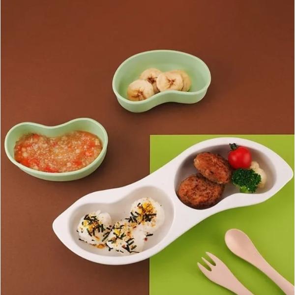 ボウルは手にフィットしてフィーディングしやすいです。プレートもボウルも食べものがすくいやすい形状になっています。本製品の原料には日本の竹を配合したバイオマスプラスチックを使用しています。笹・竹は素材自体がもつ、「抗菌・抗ウイルス効果・防腐作...