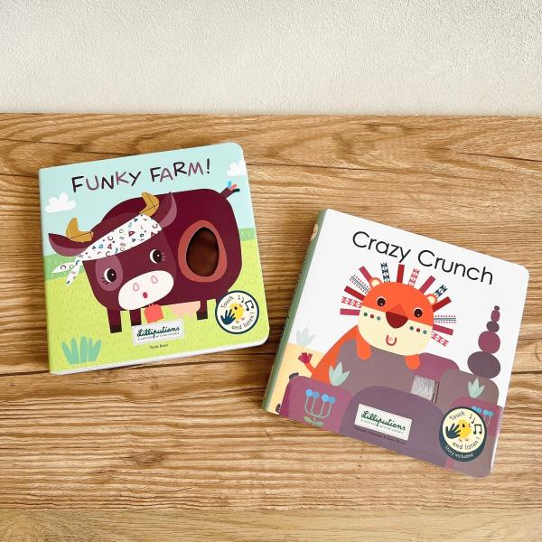 押すと音が出る紙のえほん。【おしりドリル】キツツキにおしりをドリルされたり、鳥にうんちをかけられたり。何度も聞きたくなる楽しい音は大人も一緒に楽しめます。【ファーム】ファームのお友だちの鳴き声が聞こえるよ。最初のページは動物と鳴き声がマッチ...