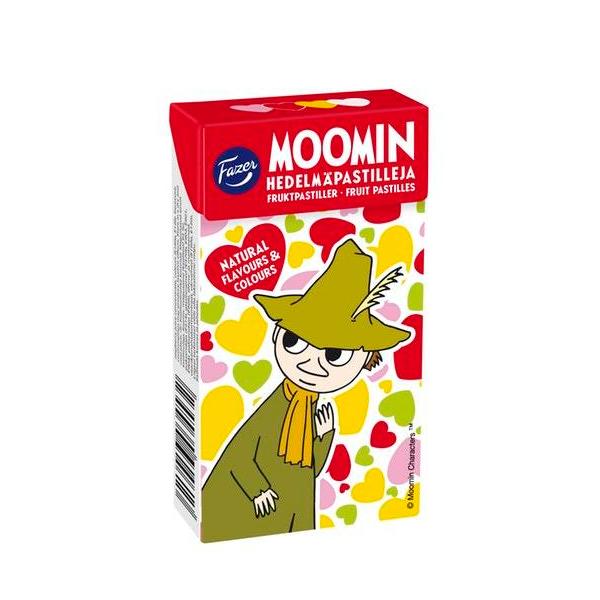 フィンランドのお馴染みのお菓子メーカーFazer社製です。 ムーミンキャラクターの可愛いパッケージのフルーツ味のグミです。イチゴ、ラズベリー、洋ナシ、オレンジ味のグミです