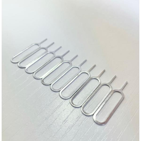 iPhone/iPad/タブレッド/スマートフォンのＳＩＭの取り外しに必要なＳＩＭピンですサイズ　長さ　約３cm　幅　約８ｍｍ個数　10個いざという時にすぐにどこかなくすSIMピンです！予備にどうですか？？