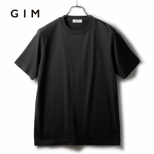 GIM / ジム｜プラチナフェイスコットン半袖クルーネックＴシャツ｜（ブラック）｜ 春夏 半袖Tシャツ 半袖カットソー ショートスリーブ メンズ 日本製 アウトレット