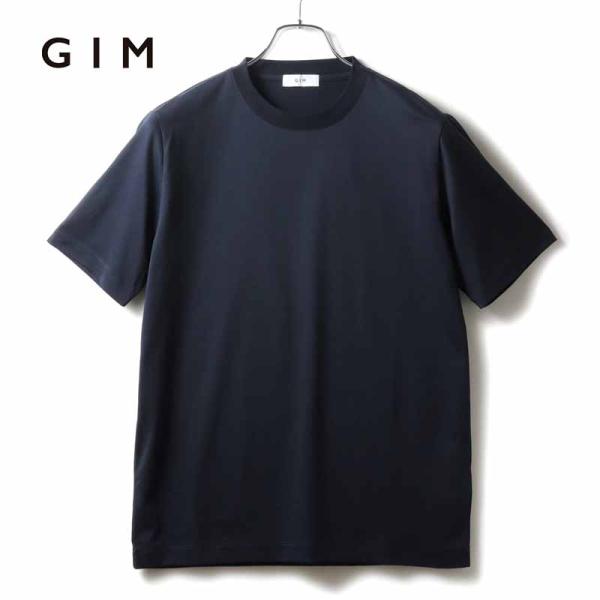 GIM / ジム｜プラチナフェイスコットン半袖クルーネックＴシャツ｜（ネイビー）｜ 春夏 半袖Tシャツ 半袖カットソー ショートスリーブ メンズ 日本製 アウトレット