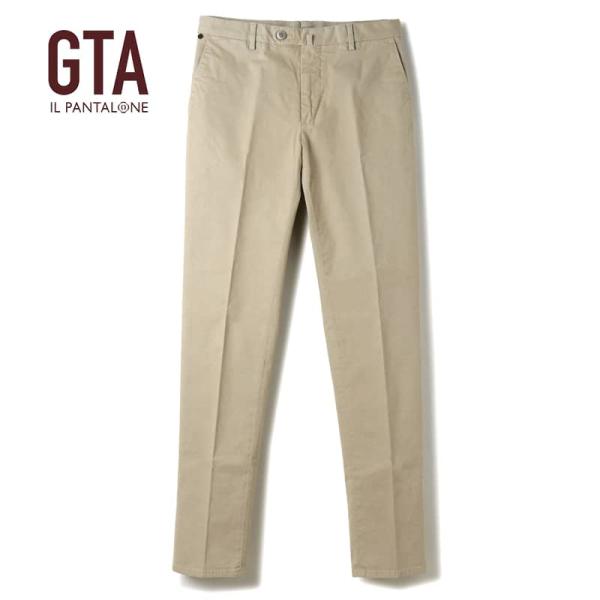【40%OFF】GTA / ジーティーアー｜ガーメントダイコットンストレッチギャバジンノープリーツテーパードパンツ(FEDERICO SL/28405)｜（ベージュ）｜ 秋冬 製品染め ピーチスキン ボトムス スラックス チノパンツ フェデ...