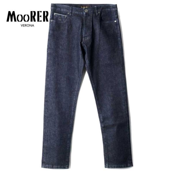 【40%OFF】MOORER / ムーレー｜コットンストレッチテーパードセルビッチデニムパンツ(BANDINI-K76)｜（ディープインディゴ）｜ ジーパン ジーンズ セルビッチデニム メンズ イタリア アウトレット