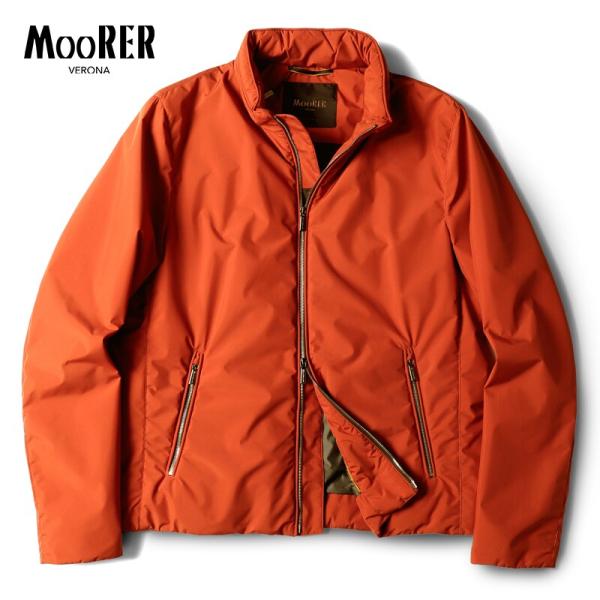 【40%OFF】 MOORER / ムーレー｜防水透湿ポリエステルタフタショートブルゾン(ALCIDE-STP)｜（ARANCIO）｜ 3シーズン ナイロンジャケット パデッドブルゾン メンズ イタリア アウトレット