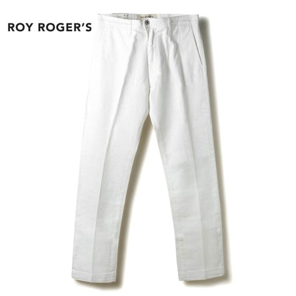 【35%OFF】 ROY ROGER'S / ロイロジャース｜コットンストレッチキャバリーツイルノープリーツテーパードパンツ(Chino Raffaello JP MAN BULL ELAST)｜（ホワイト）｜ スラックス ホワイトデニム ...