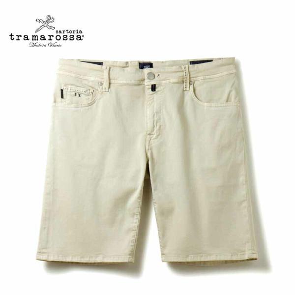 【50%OFF】tramarossa / トラマロッサ｜コットンポリエステルストレッチツイル5ポケットショーツ(ASCANIO)｜（ベージュ）｜ 春夏 ショートパンツ ハーフパンツ バミューダパンツ メンズ イタリア アウトレット