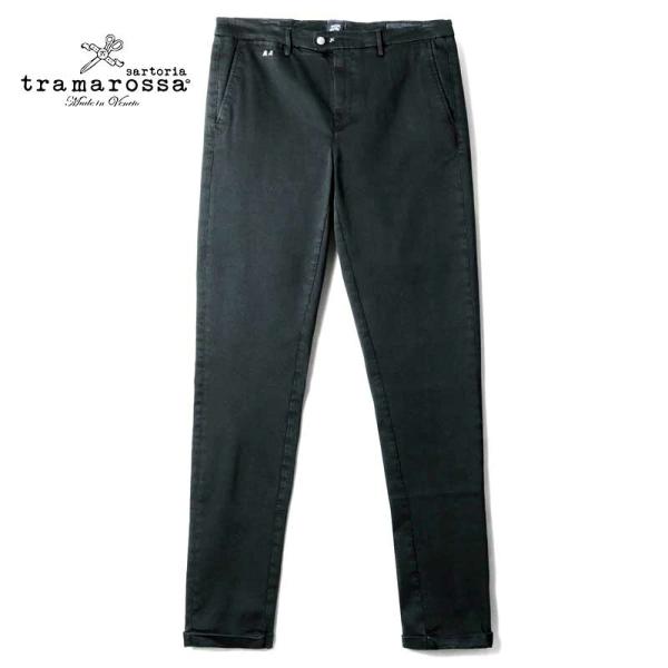 【50%OFF】tramarossa / トラマロッサ｜ガーメントダイコットンスーパーストレッチドリルテーパードパンツ(LUIS REGULAR)｜（ダークネイビー※青味の弱いブラックに近いダークネイビー）｜ スラックス ボトムス チノパン...