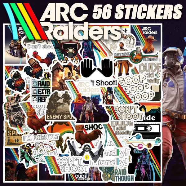 ARC Raiders ( アークレイダース )のステッカー56枚セット。楽器やパソコン、スーツケース、スケートボードなどに最適！ステッカー個別の縦横寸法はデザインによって異なります。1枚あたり縦横約5-7cmほどの大きさです。【ARC R...