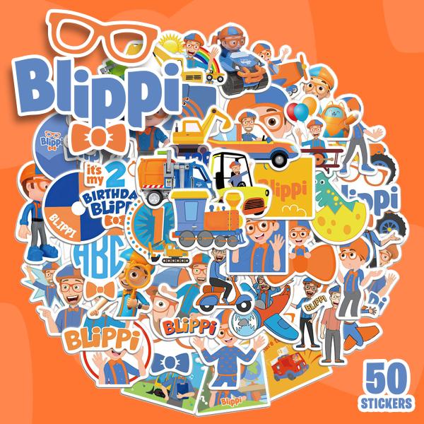 Blippi ( ブリッピー ) のステッカー50枚セット。防水加工ですので幅広い用途でご使用頂けます。【Blippiとは】アメリカのYouTuber。動画内でのブリッピーは、無邪気でエネルギッシュ、好奇心旺盛なキャラクターとして演じられ、...