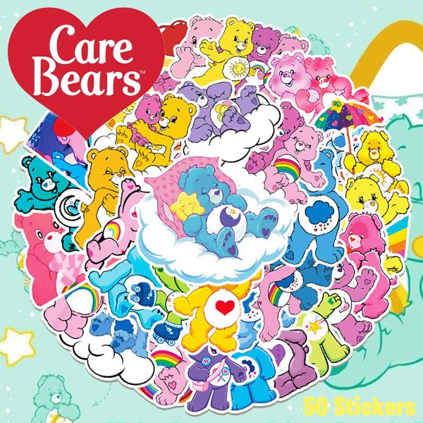 ケアベア ( Care Bears )のステッカー50枚セット。楽器やパソコン、スーツケース、スケートボードなどに最適！1枚あたりの縦横寸法はデザインによって異なりますが、約5~10cmです。【Care Bearsとは】ケアベア（Care ...