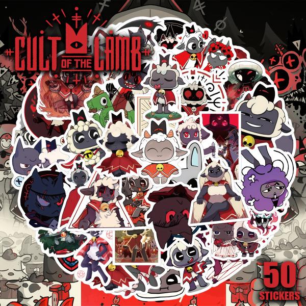 Cult of the Lamb ( カルト・オブ・ザ・ラム )のステッカー60枚セット。楽器やパソコン、スーツケース、スケートボードなどに最適！【Cult of the Lambとは】『カルトオブザラム』は、憑依された子羊が「待ち受けし者...