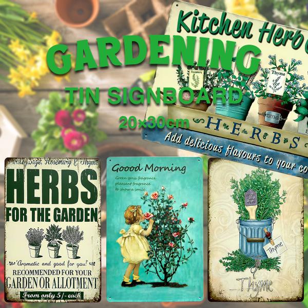 ガーデニング用のブリキ看板です。縦30cm×横20cm (約A4サイズの大きさです)ガーデニングの飾り付けに最適。四隅に穴が空いておりますので、取り付けも簡単に出来ます。 また、ブルタックを使用すれば壁にキズを付けずに装飾が可能です。 ※商...