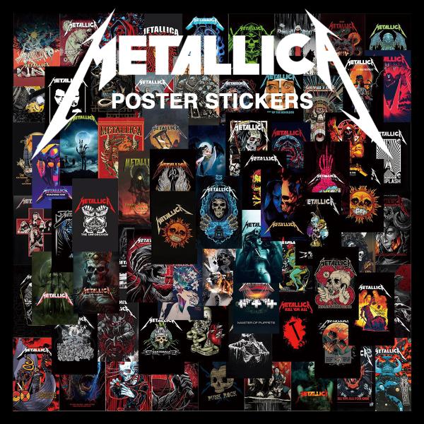 Metallica ( メタリカ ) のステッカー50枚セット。防水加工ですので幅広い用途でご使用頂けます。スーツケースやパソコン、スケートボードなどに最適！ステッカーは1枚ずつ形に合わせて切り抜かれています。デザインごとにサイズは異なりま...