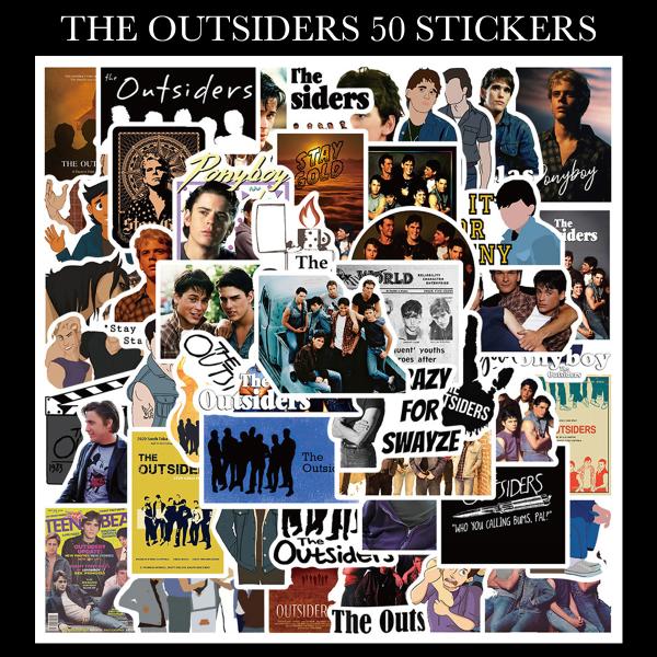 The Outsiders ( アウトサイダー )のステッカー50枚セット。PVC 防水加工。楽器やパソコン、スーツケース、スケートボードなどに最適！ステッカー個別の縦横寸法はデザインによって異なります。1枚あたり縦横約5-8cmほどの大き...