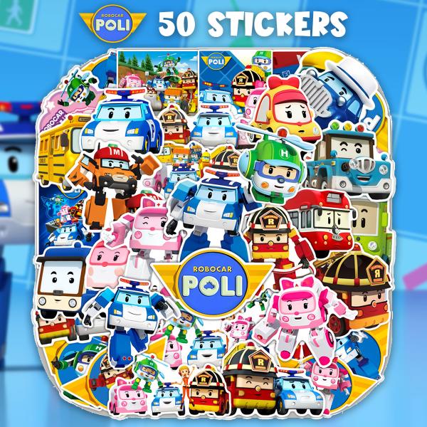 ロボカー ポリーのステッカー50枚セット。防水加工ですので幅広い用途でご使用頂けます。スーツケースやパソコン、スケートボードなどに最適！ステッカーは1枚ずつ形に合わせて切り抜かれています。デザインごとにサイズは異なりますが1枚のサイズは約2...