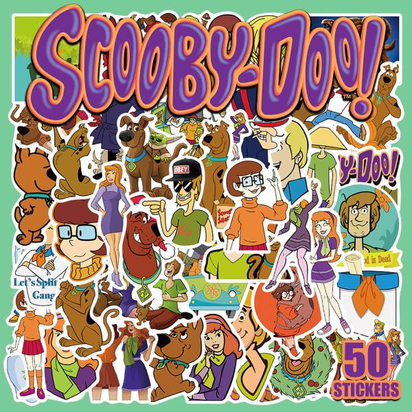 スクービー・ドゥー ( Scooby-Doo ) のステッカー50枚セット。防水加工ですので幅広い用途でご使用頂けます。スーツケースやパソコン、スケートボードなどに最適！ステッカーは1枚ずつ形に合わせて切り抜かれています。デザインごとにサイ...
