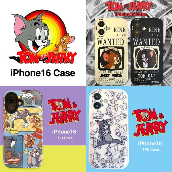 【商品説明】トムとジェリーのiPhone16ケース。カメラ部分もしっかりカバーしてくれます。TPU素材 ソフトケース。ストラップホールあり。ワイヤレス充電可。【対応サイズ】iPhone16【素材】TPU【デザイン】WANTED柄(トム)WA...