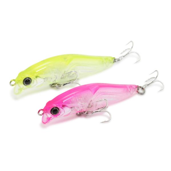 アメミノー 48SR-SS水面直下〜約50cmをデッドスローからミドルスピードでタダ引きし、水面を意識したターゲットを狙います。アジ・メバルを主なターゲットにした小型ドリフトミノー。極小リップを搭載することにより適度な水噛み感を生み出します...