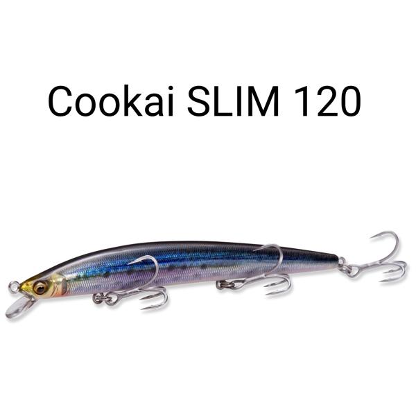 Cookai SLIM 120 は、港湾や河口、サーフ、干潟などショアからのシーバスゲームにおいて幅広く対応するハイレスポンス・スリムミノー。極限までスリムに突き詰めたボディ設計と、抵抗を徹底低減した極小のチップビルにより、低水圧でもしなや...