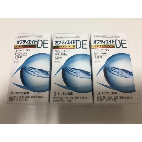 ３個セットを送料込み！皆様にお求め頂きやすい価格を目指しました。オプティエイドDEは、長年培ってきた眼科領域の研究及び乳酸菌研究の成果から生まれた複合サプリメントで、当社オリジナルの乳酸菌WB2000＊2 に加え、ラクトフェリン、EPA・D...