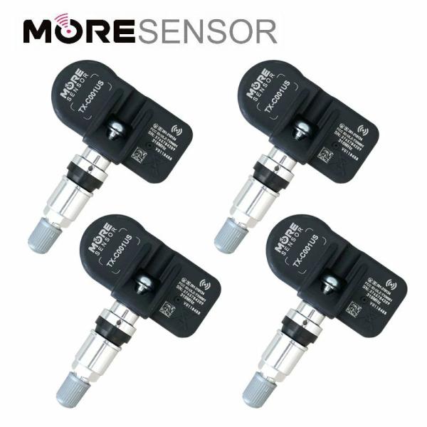 TPMSセンサー MORE SENSOR TX-C001 クランプイン（シルバー）4個セット当店で専用ツールにてお客様のお車の情報を登録してお届けしますので、お届け後すぐに装着が可能です。※コーディングしたTPMSセンサーを車両へ読み込ませ...