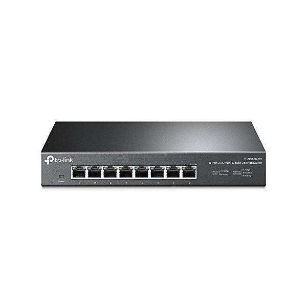 チャコール/-/TL-SG108-M2・パッケージ個数:1・特徴 8つの2.5Gbpsポートを搭載し最大25Gbpsのスイッチングキャパシティによるマルチギガバンドを接続端末に供給・省エネグリーンイーサネット技術導入により、既存機種より最大...