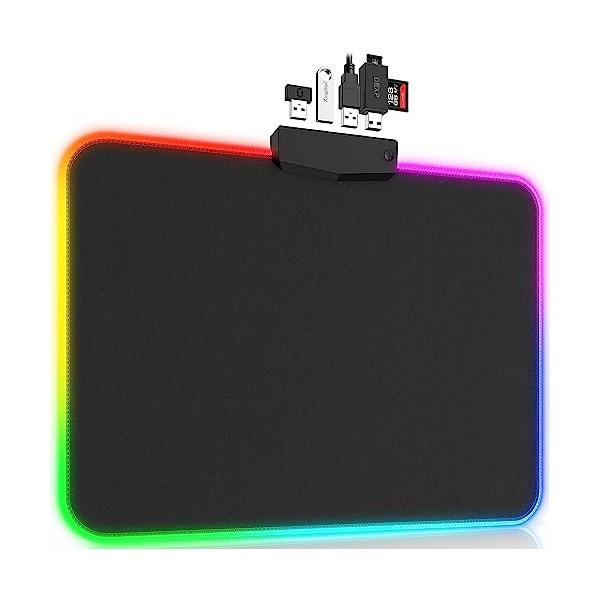 ブラック/4USB-S/4USB-S（35x25x0.4cm）・4合1 USB拡張：4つの余分なUSBポートを提供し、フラッシュドライブ、キーボード、ヘッドセット、Bluetoothトランスミッターなど、USBポートが必要なデバイスを接続し...