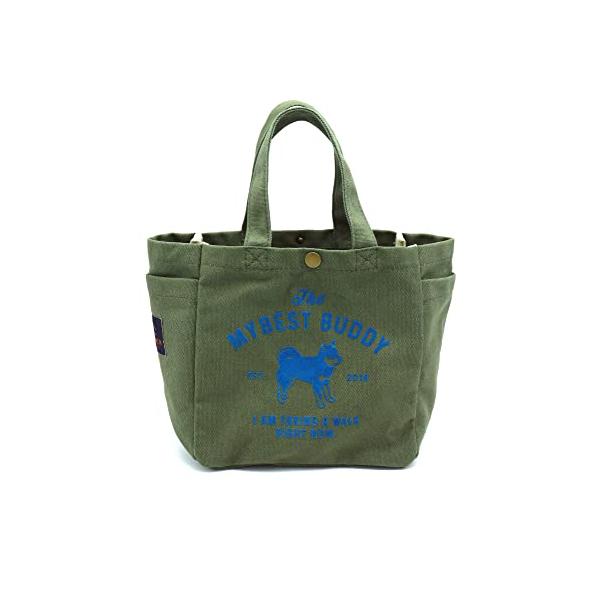 トートバッグカーキ（柴犬）/口幅：34cm底幅：22cm高さ：22cm厚み：12cm/NA-21505・Color:カーキ（柴犬）・素材表生地：綿100%キャンバス（帆布）・サイズ口幅：34cm　底幅：22cm　高さ：22cm　厚み：12c...