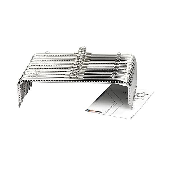 10本セットシルバー/-/-・Style:10本セット・がま口用口金 シルバー 角型 18cm 10本セット ホビー用 オリジナル 型紙付き・飾りのないシンプルなデザインの口金です。縫い付け、差し込みのどちらでも製作できます。がま口バッグや...