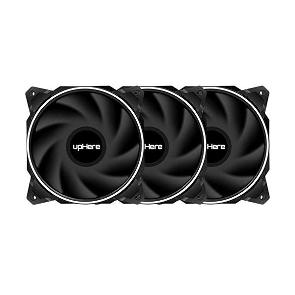 120mm白色/-/UAO1-FAN-ARGB・Color:白色・前後外側の枠が虹色効果前後両面のLEDの縁が細くて綺麗、光方も満遍なく光っています、めちゃめちゃ光るやつは目が痛くなるので、丁度いい発光、程よく光る。羽を光らせずにリング状に...