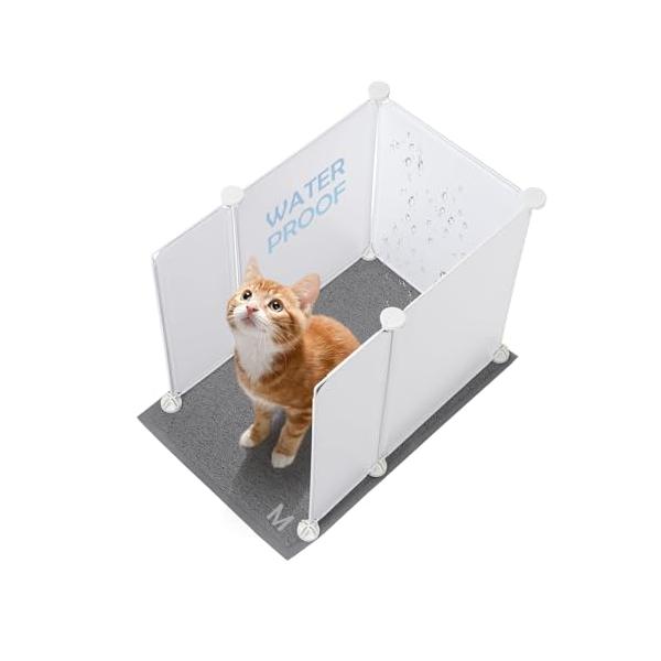 猫砂マットあり-/M - 20.5'' x 13.8'' x 18''/MP-USGLM・Size:M - 20.5'' x 13.8'' x 18''・パッケージ個数:1・特大DIYエンクロージャー＆スプラッシュガード: ペットガードとし...