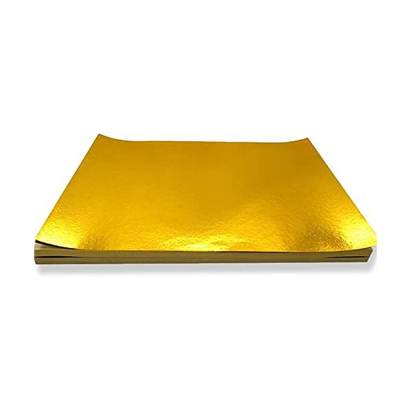 金100枚/-/-・Color:金100枚・金色・銀色の色紙（いろがみ）、大量セット。正方形ではなく約33.5×23.5cmで、おおよそB4サイズとなります。金箔・銀箔の片面箔加工、単色の品です。裏面グレー。・紙質：軽量で薄く柔らかい、模造...