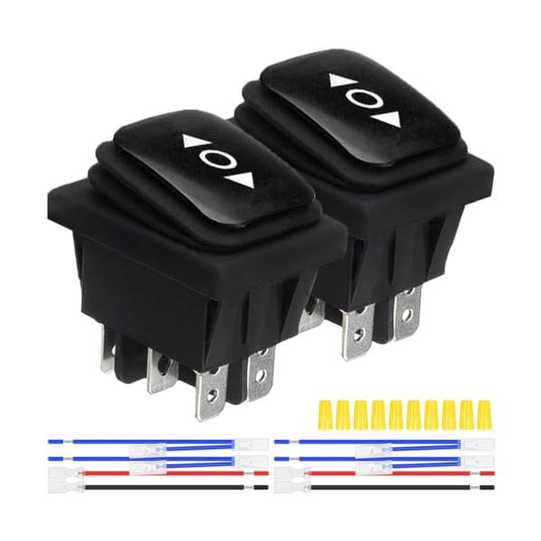 A.2個入り黒モメンタリ/-/KK-US-358・Color:A.2個入り黒モメンタリ・??仕様定格電圧・電流：DC12V 20A 16A 250V/20A 125V AC;ポジション：3ON-OFF-ON;ピン数：6;接点タイプ：DPDT...