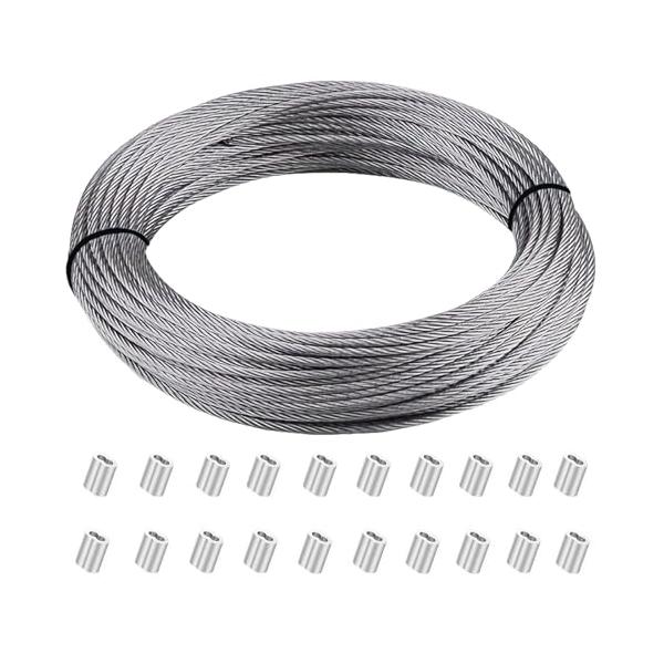 -/-/3MM x 20m・Model:3MM x 20m・バスケット内容ステンレスロープ 直径は3ｍｍ、長さは20ｍです。3mm 8文字型アルミスリーブ 20個入ります。ターミナル金具との組み合わせで様々な場面を演出できます。家庭用にはも...