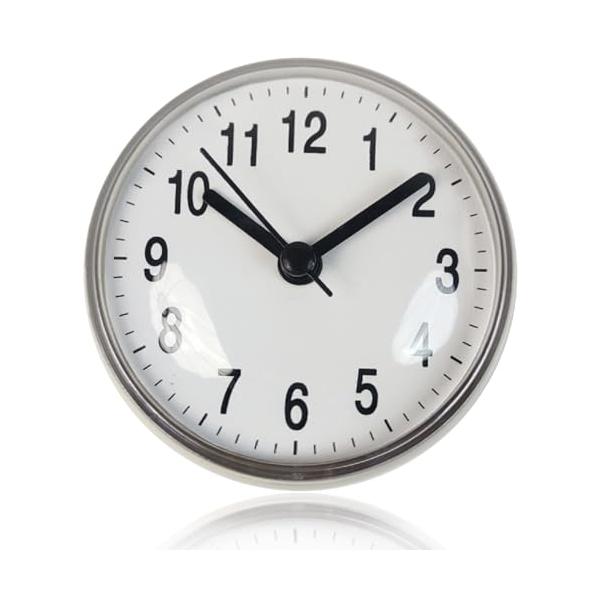 モダンホワイト/-/-・Color:ホワイト・小型商品サイズ：7.2×7.2×4.3cm、ミニ吸盤掛け時計 1 個ホワイト、コンパクトサイズなため、学校や仕事先でのスケジュール管理にも役立ちます。この小さなかわいい時計も環境への装飾として行...